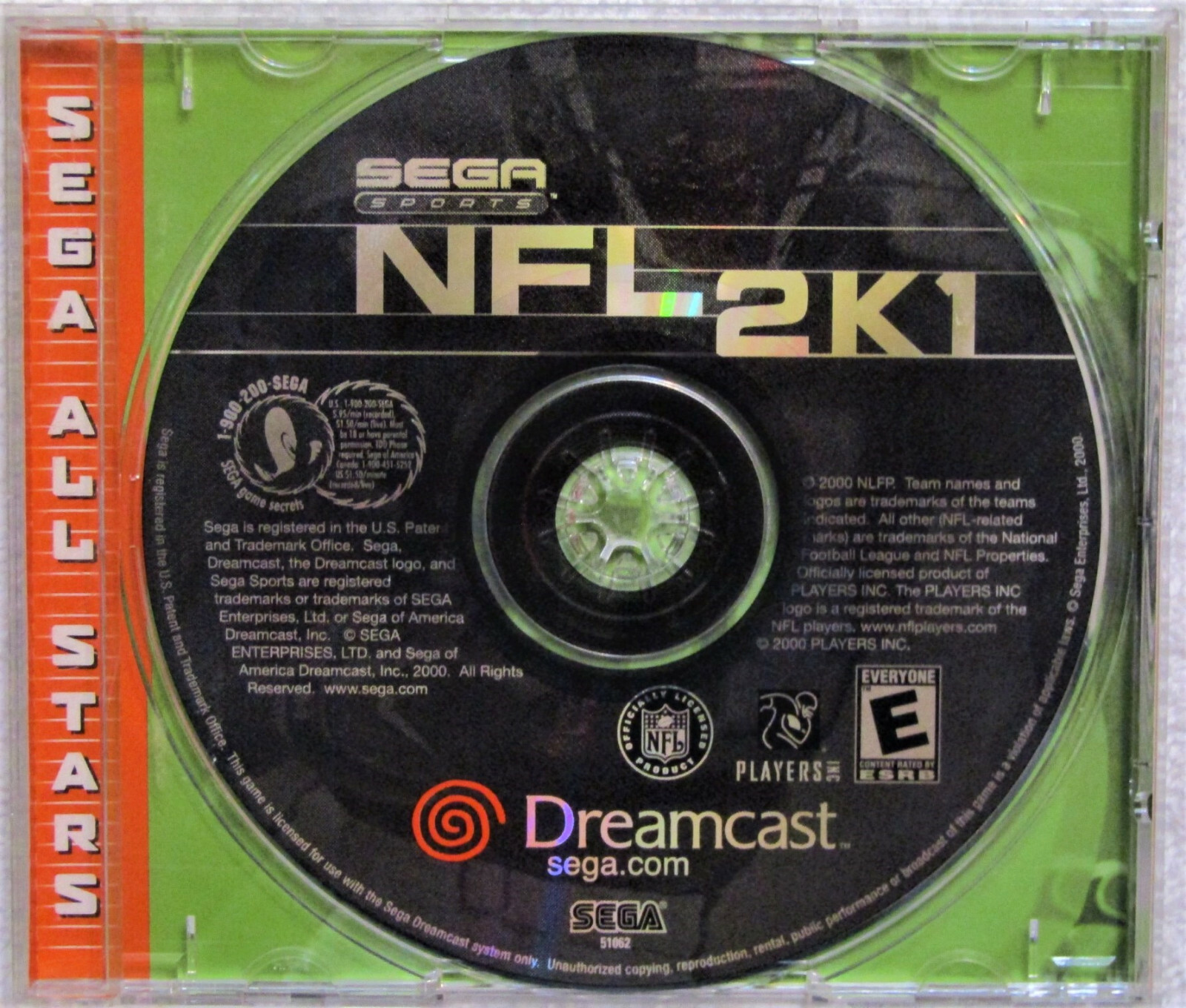 NFL 2K1 for Sega Dreamcast - Randy Moss - SAS - Sega All Stars ...