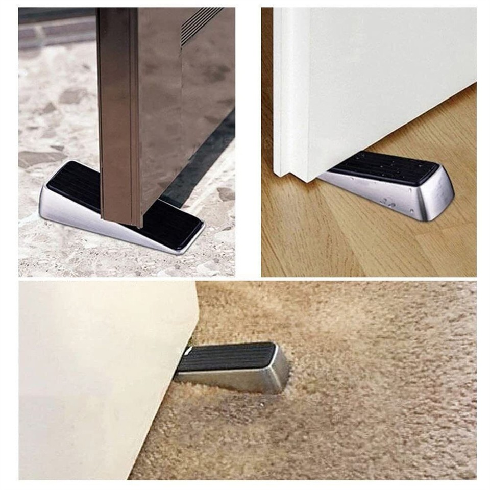 Wedge Door Stop Rubber Doors Stopper Kit Reduce Scratches Floor Wall ...