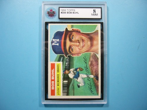 1956 TOPPS MLB BASEBALL CARD #244 BOB BUHL KSA 8 NM/MINT SHARP!! '56 GL ...
