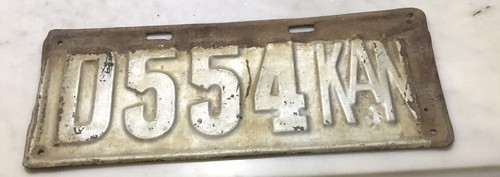 1914 Kansas AUTO Dealer License Plate # D554 KAN Wall Art | eBay