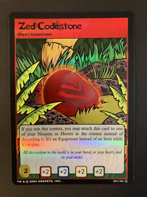 Neopets TCG Zed Codestone Holo Mystery Island 20/100 | eBay