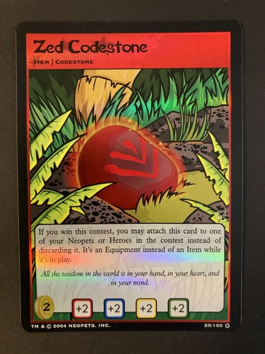 Neopets TCG Zed Codestone Holo Mystery Island 20/100 | eBay