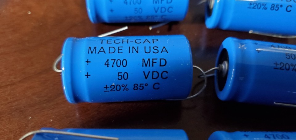 LOT OF 10-NEW OLD STOCK-TECH-CAP -4700 MFD ,50 VDC ,+-20% 85 DEGREE C ...