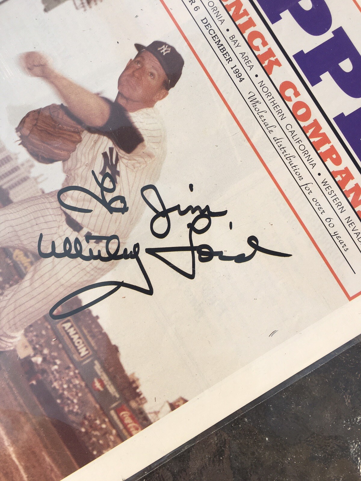 Whitey Ford Signed Auto Rapper Magazine NY Yankees Autograph Chairman ...