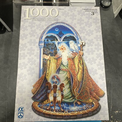 SCHMID 1000 PIECE SHAPED SPELLBOUND MAGIC SORCERER WIZARD OWL PUZZLE ...