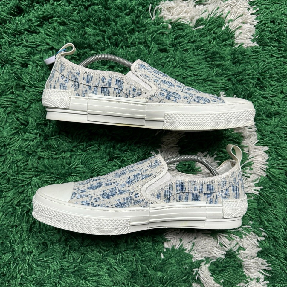 Size 12 - Dior B23 Low Slip-On Oblique Kasuri Jacquard Blue - Super Clean (45) | eBay