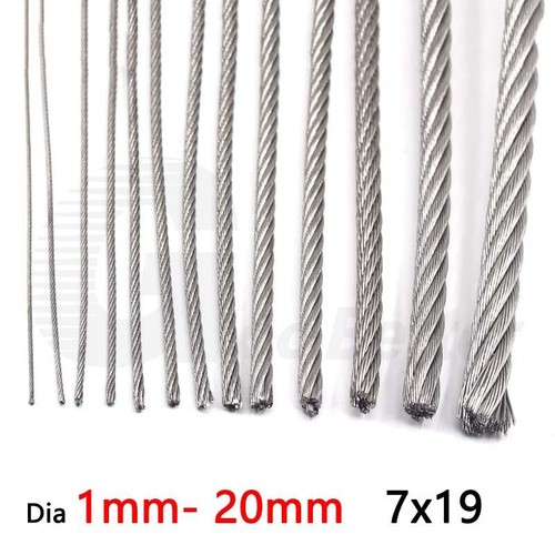 1mm to 20mm Wire Rope 304 A2 Stainless Steel Wire Metal Cable 7x19 ...