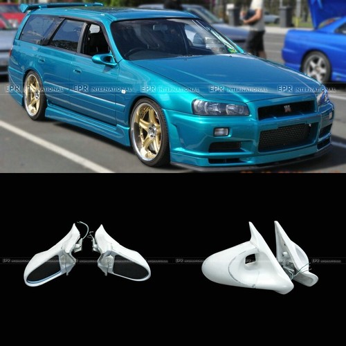 For Nissan Stagea C34 M34 Aero Side Rearview Mirror (RHD) Rearview FRP ...