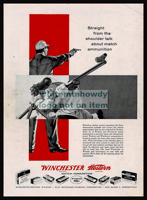 1960 WINCHESTER WESTERN Target Shooting Match Ammun tiion Vintage PRINT ...