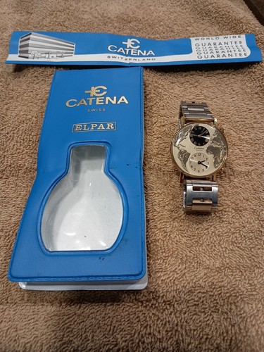 Very Rare Men's Catena Elpar World Dual Time Windup Swiss Watch ...