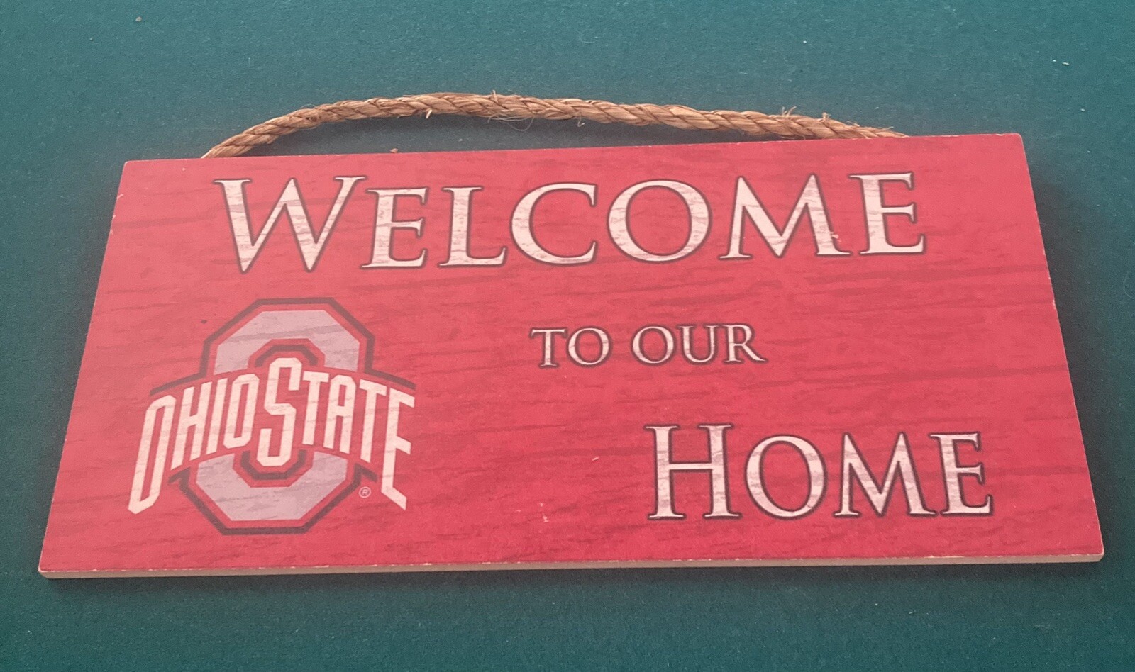 Ohio State Buckeyes NCAA License Wooden Sign Welcome to Our Home 12x6in ...