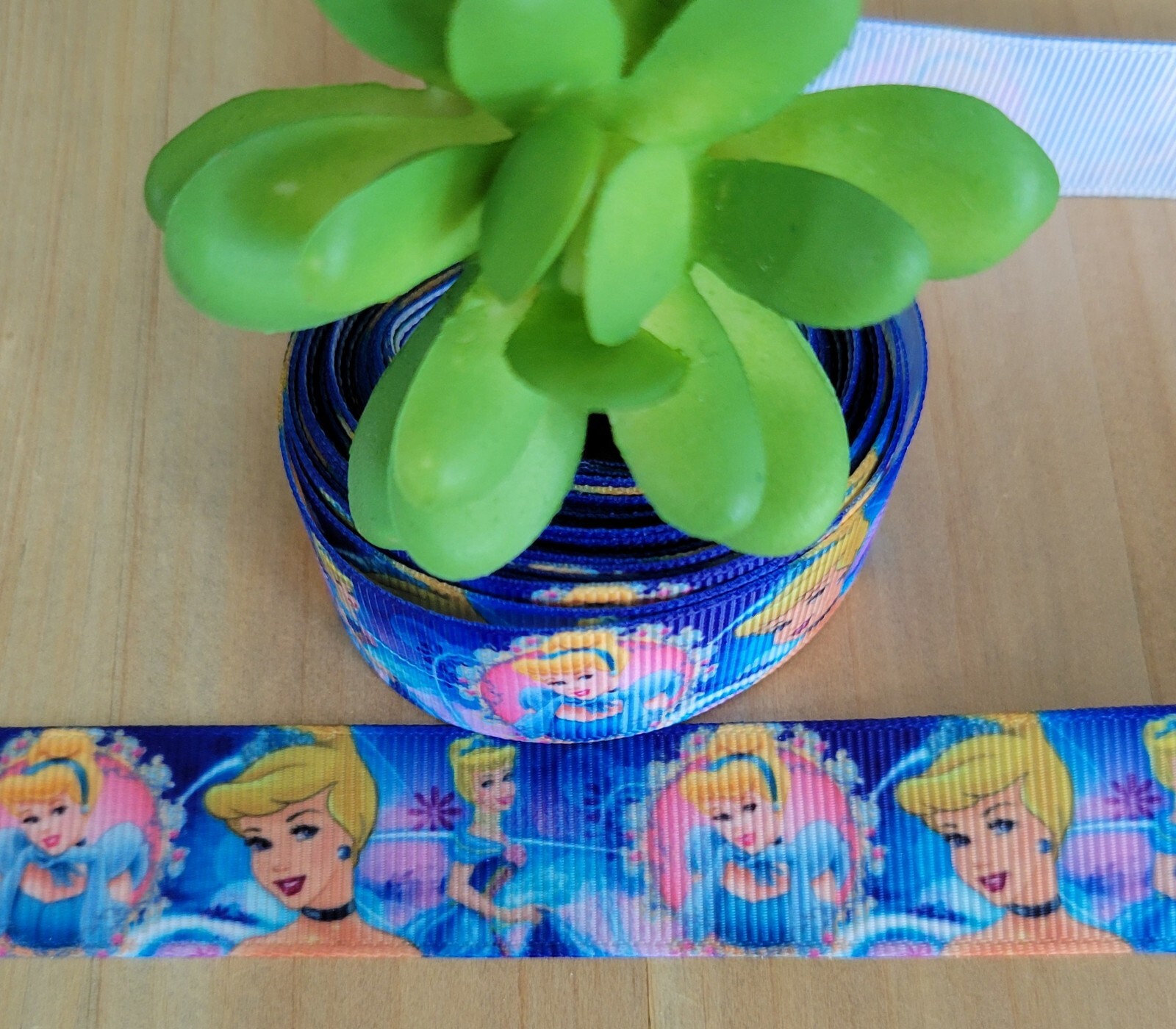 7/8 Inch (1 YD) Cinderella Grosgrain Ribbon Disney Princess Character ...