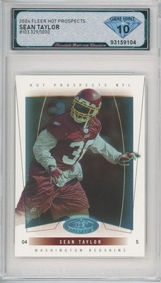 2004 Fleer Hot Prospects SEAN TAYLOR #103 Rc /1000 💎DSG 10 Gem Mint | eBay