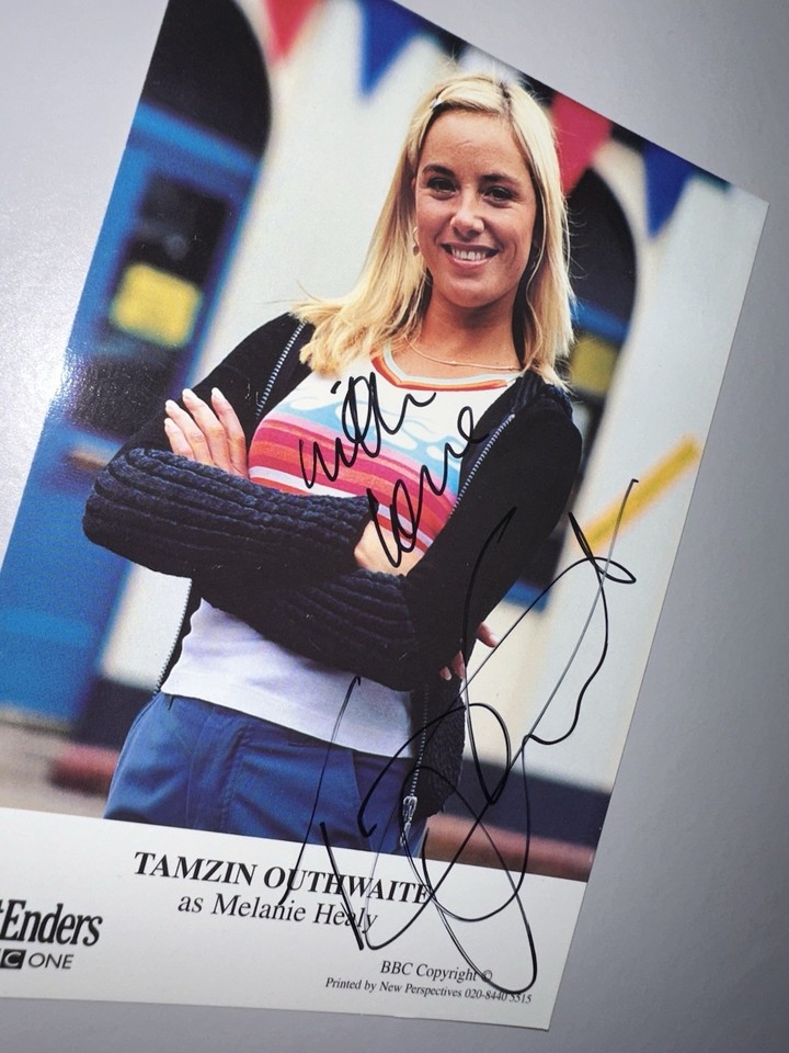 EastEnders Melanie Healy Tamzin Outhwaite Signed Cast Card Undedicated ...
