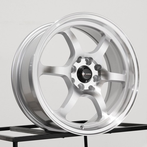 16x7 Vors LT61 4x100/4x114.3 35 Silver Machined Wheels Rims Set(4) 73.1 ...