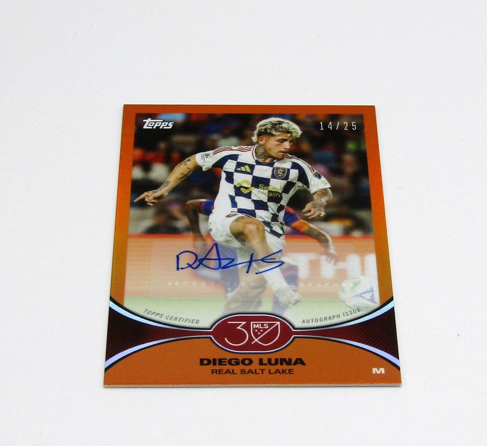 2025 Topps MLS 30th Anniversary Orange Auto 14/25 Diego Luna RSL Real ...