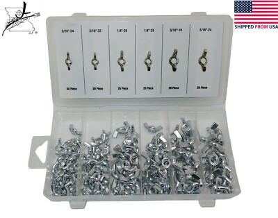 150 Piece Wing Nut Twist Bolt Assortment Kit SAE Standard Assorted ...
