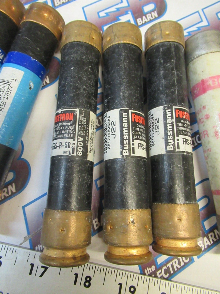 BUSS FRS-R-50 (1 MATCHING SET OF 3) 50 Amp 600 Volt TD RK5 Fuses ...