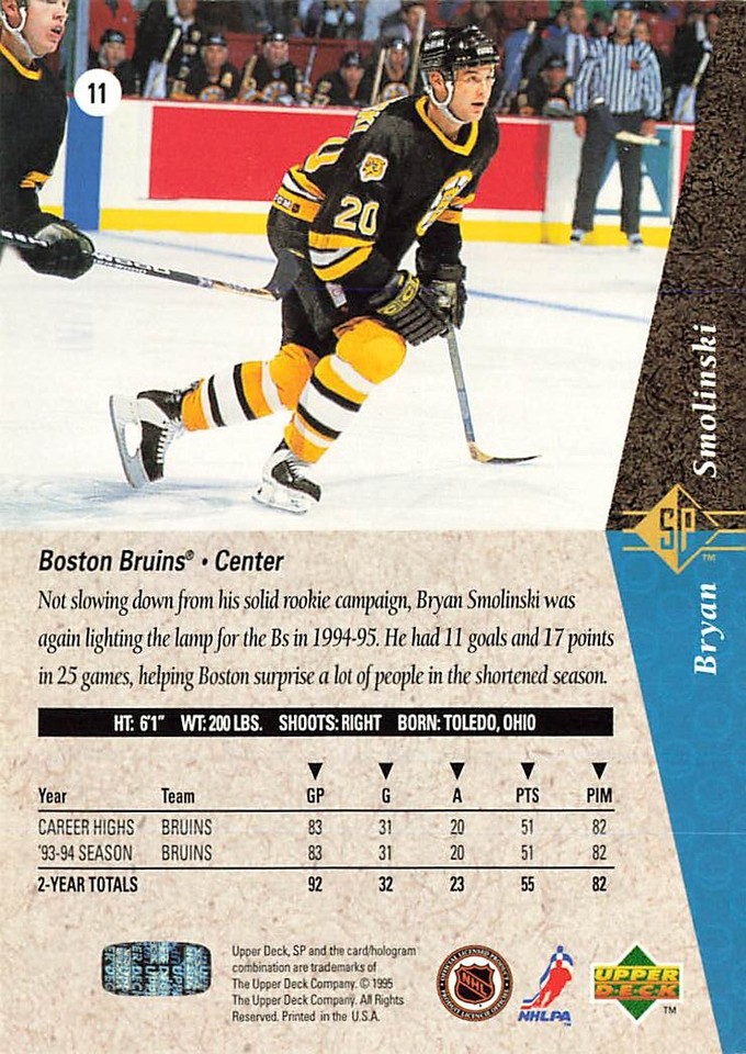 1994 SP #11 Bryan Smolinski Boston Bruins | eBay