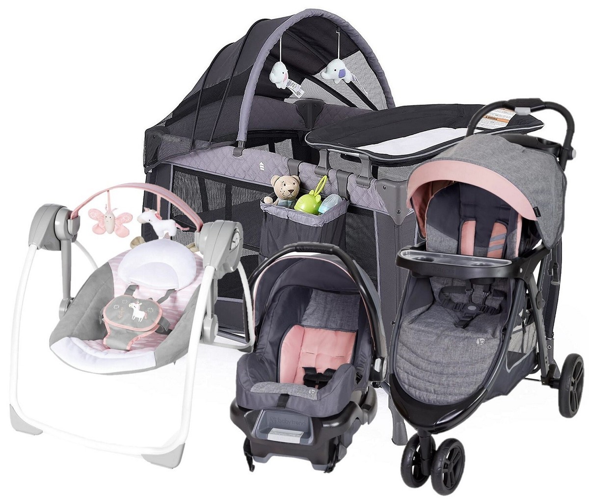 Pink Strollers With Car Seats High Cost Effective Pink Color 3 In 1
