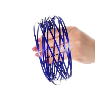 3D Blue Magic Flow Ring Toy Infinity Arm Kinetic Spring Slinky Juggle ...
