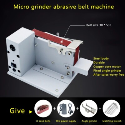 Miniature Mini Electric Belt Machine DIY Polishing Machine Grinding ...