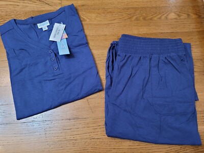 LuLaRoe Dream Collection Lounge Set Size L Solid Blue (Close Up Shows ...