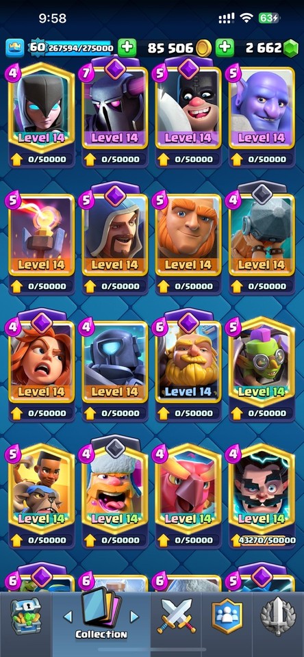 CR/LVL60 ( 82 MAX CARD BEFORE UPDATE ) 11K Trophy | 113 EMOTE | NAME ...