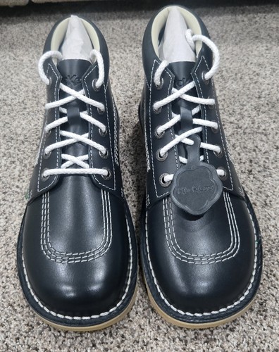 Kickers Classic Kick Hi Leather Ankle Boots In Blue Men's Size US 7/EUR ...