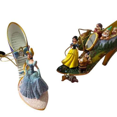 Bradford Exchange Cinderella and Snow White Disney Slipper Ornament ...