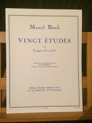Marcel Bitsch 20 études pour trompette en ut ou sib partition méthode ...