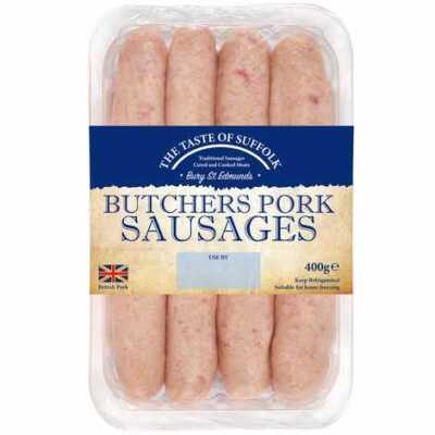 Taste of Suffolk Butchers Pork Sausages | 6x400g | Free Delivery | eBay UK