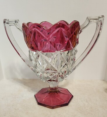 Indiana Glass Monticello Trophy Vase with Ruby Stain | eBay