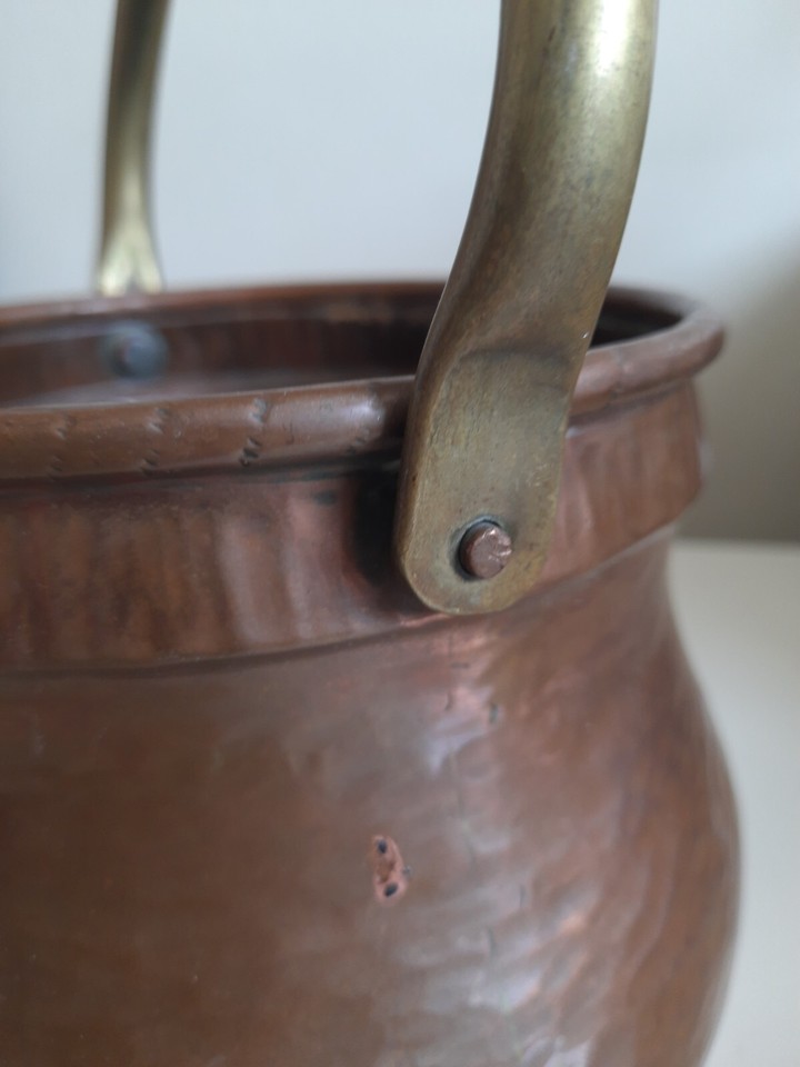 ANTIQUE HANDMADE COPPER CAULDRON DINANDER VERITABL 51 UNIQUE PIECE OLD ...