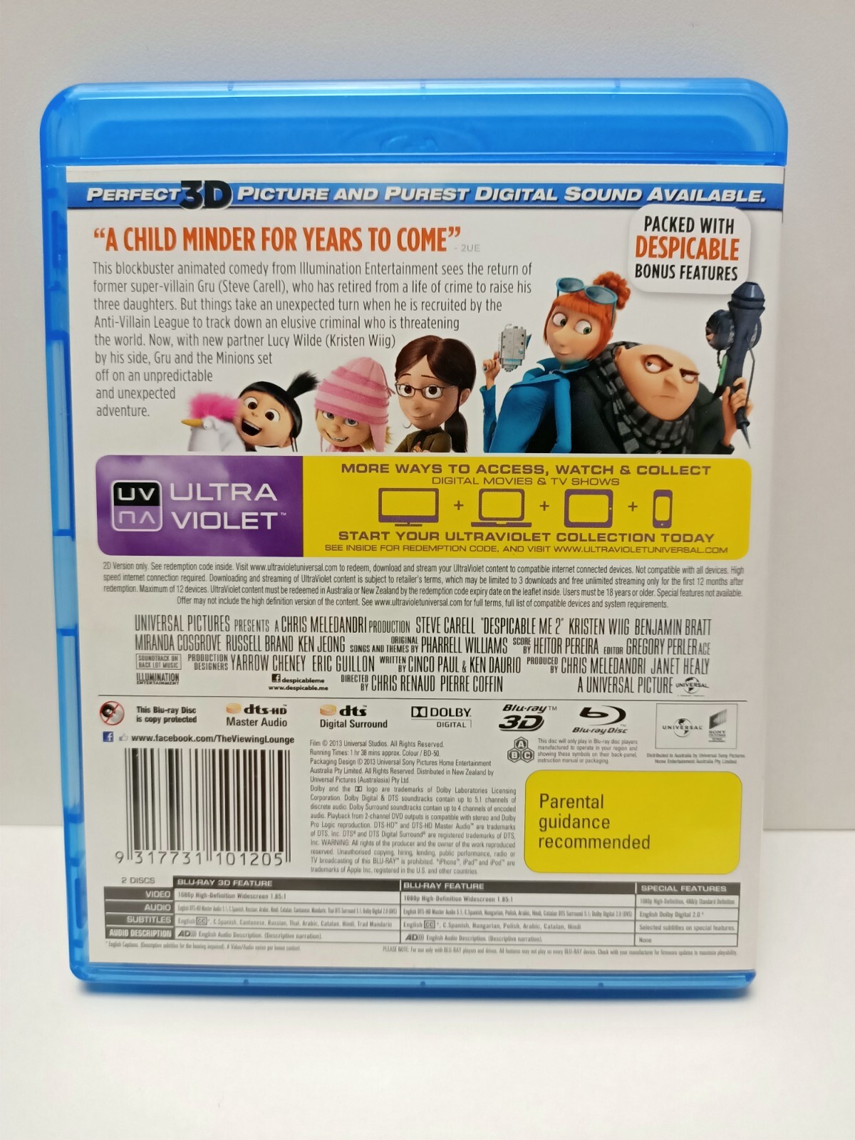 Blu Ray - Despicable Me 2 | 3D + 2D 2013 - Free Postage Region ABC ...