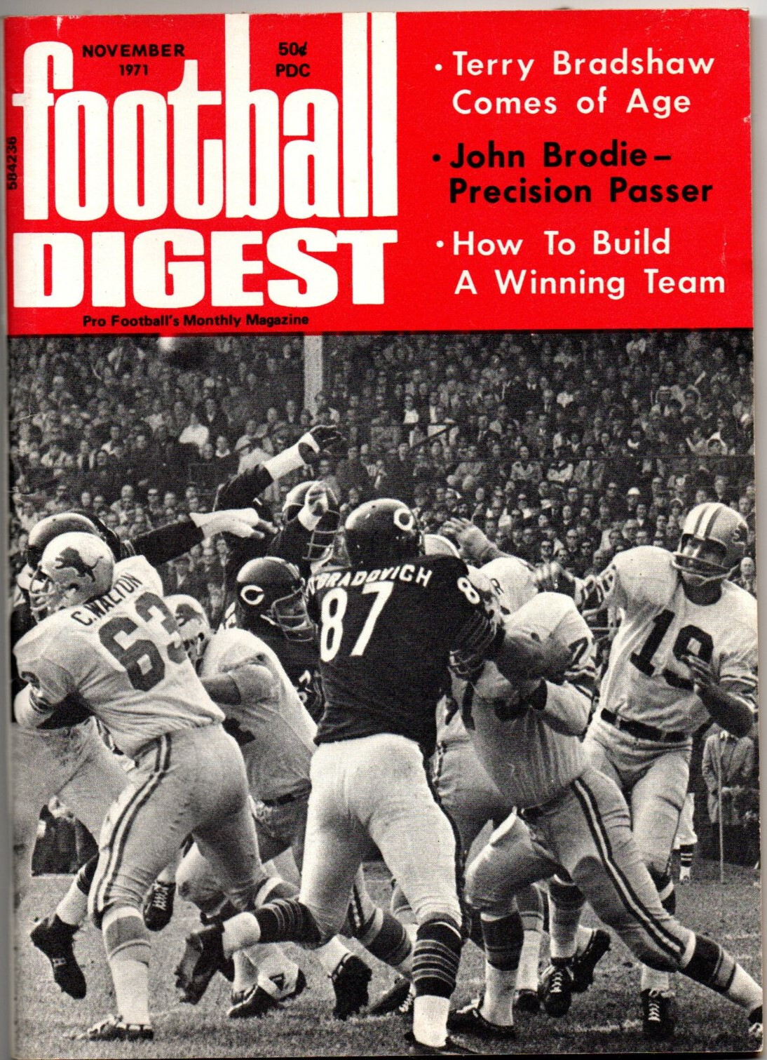 Football Digest Magazine November 1971 Detroit Lions Chicago Bears No ...