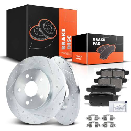 Rear Drilled Brake Rotors & Brake Pads for Toyota Matrix Scion xB ...