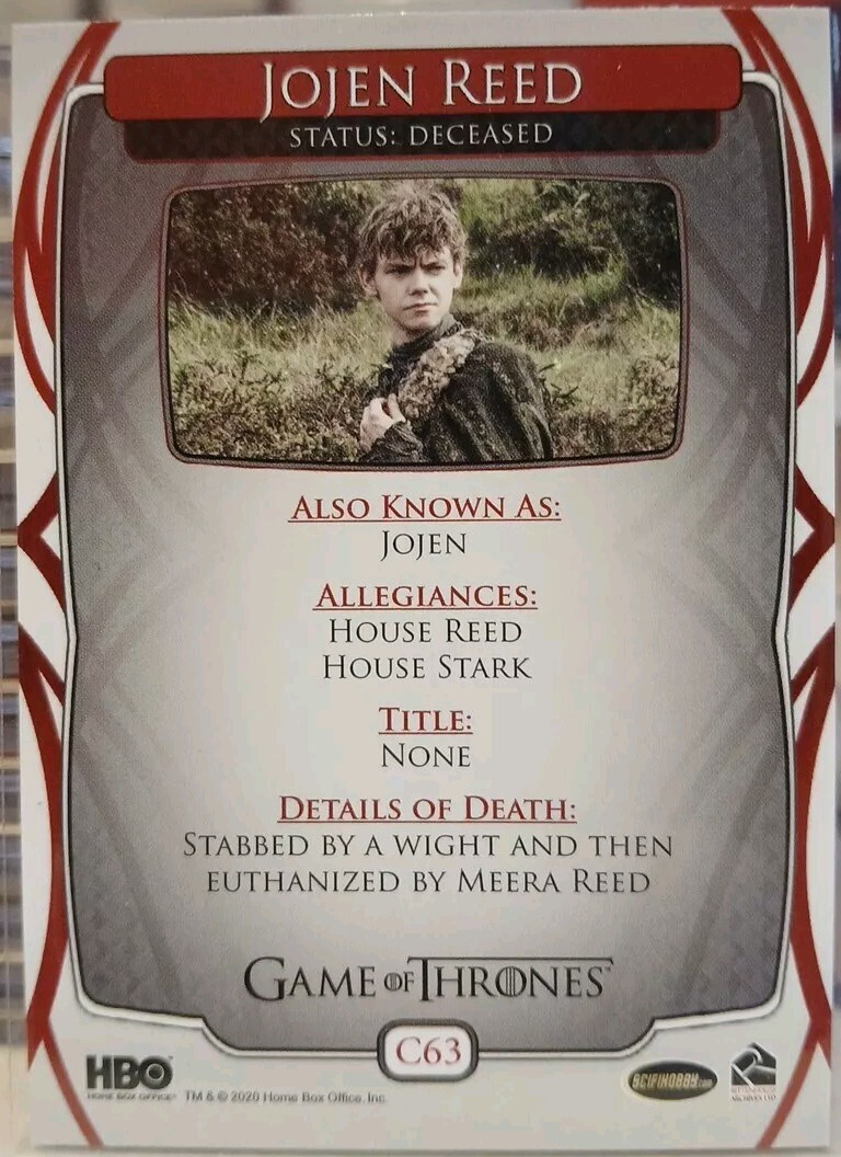 Jojen Meera Reed Game Of Thrones" Dark Wings, Dark Words (TV Episode