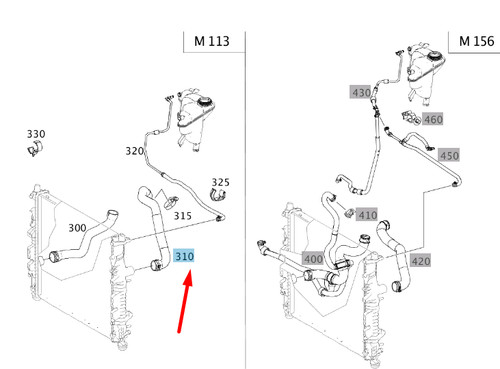 NEW MERCEDES-BENZ R W251 ENGINE TO COOLER HOSE A2515011082 ORIGINAL | eBay