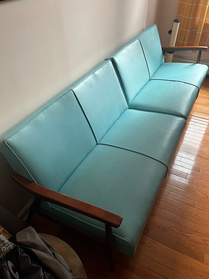 2 pc. Mid-century Vinyl Sofa Couch | eBay