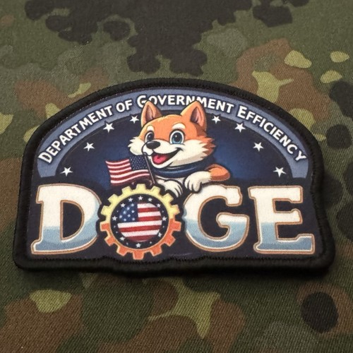 DOGE DEPT OF GOVERNMENT EFFICIENCY Printed Morale Patch Hook/Loop MUSK ...