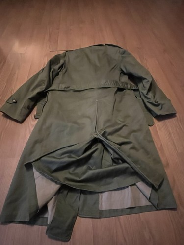 Vintage Military Trench Coat Mens Small Wool Liner Army Green OG 107 ...