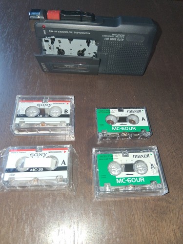 Sony M-450 Clear Voice Microcassette Corder Handheld Tape Recorder And ...