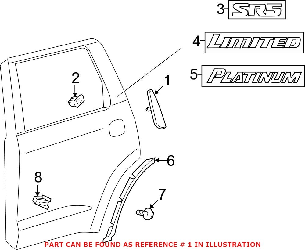 Genuine OEM Door Applique for Toyota 757650C010 | eBay