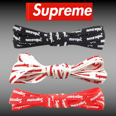 3 PAIR- AF1 SUPREME Shoe Laces 3 BLACK, RED, WHITE | eBay