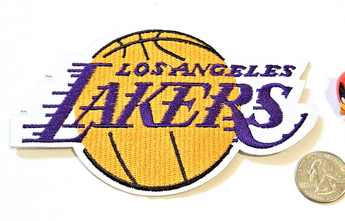 LOS ANGELES LA LAKERS LARGE NBA EMBROIDERED IRON ON PATCH 5.5” X 3.5 ...