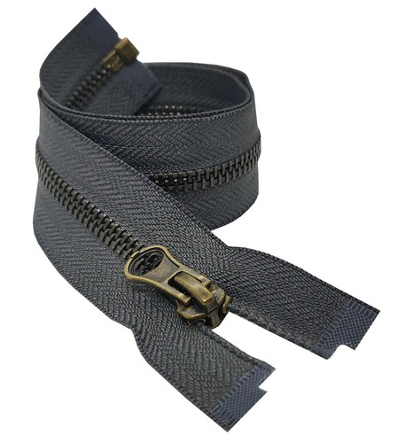 3pc Size#5 Metal Zip Fastener Antique Brass Heavy Duty Open End Single ...