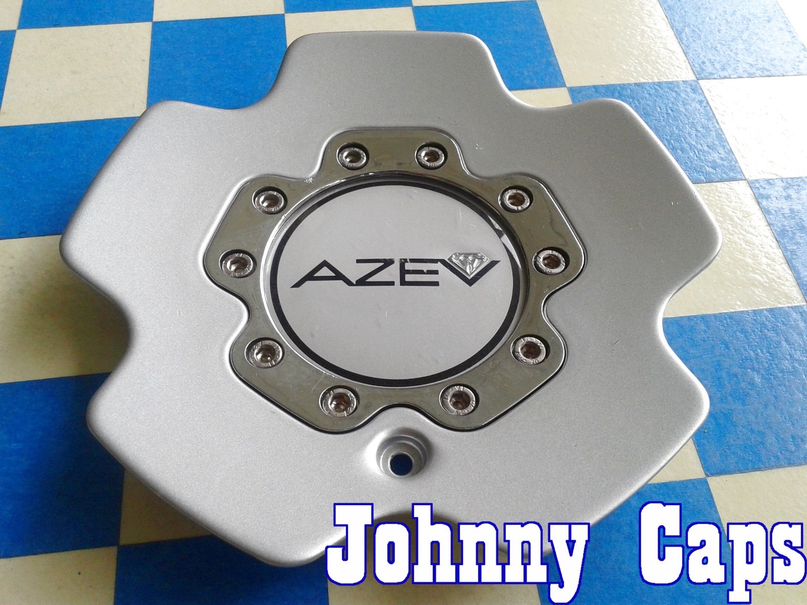 AZEV Wheels [76] SILVER Center Caps # Z 0124 Custom Wheel Metal Center ...