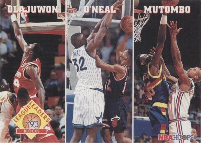 1993-94 NBA Hoops - #290 Shaquille O'Neal, Hakeem Olajuwon, Dikembe ...