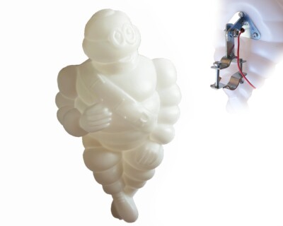 1x MICHELIN MAN Small Bibendum Figure Mascot White Plastic Truck Lorry ...